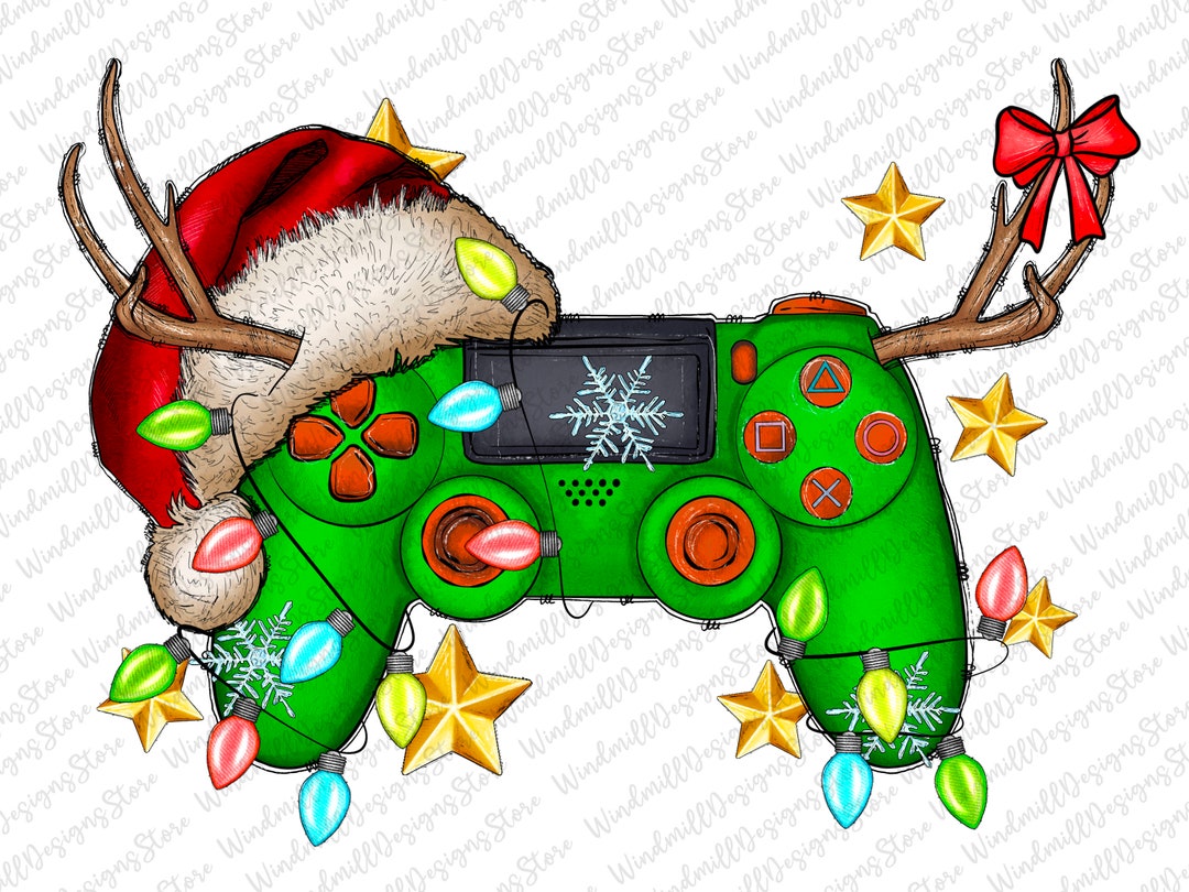 Gamer Christmas Game Controller Png Sublimation Design Download ...