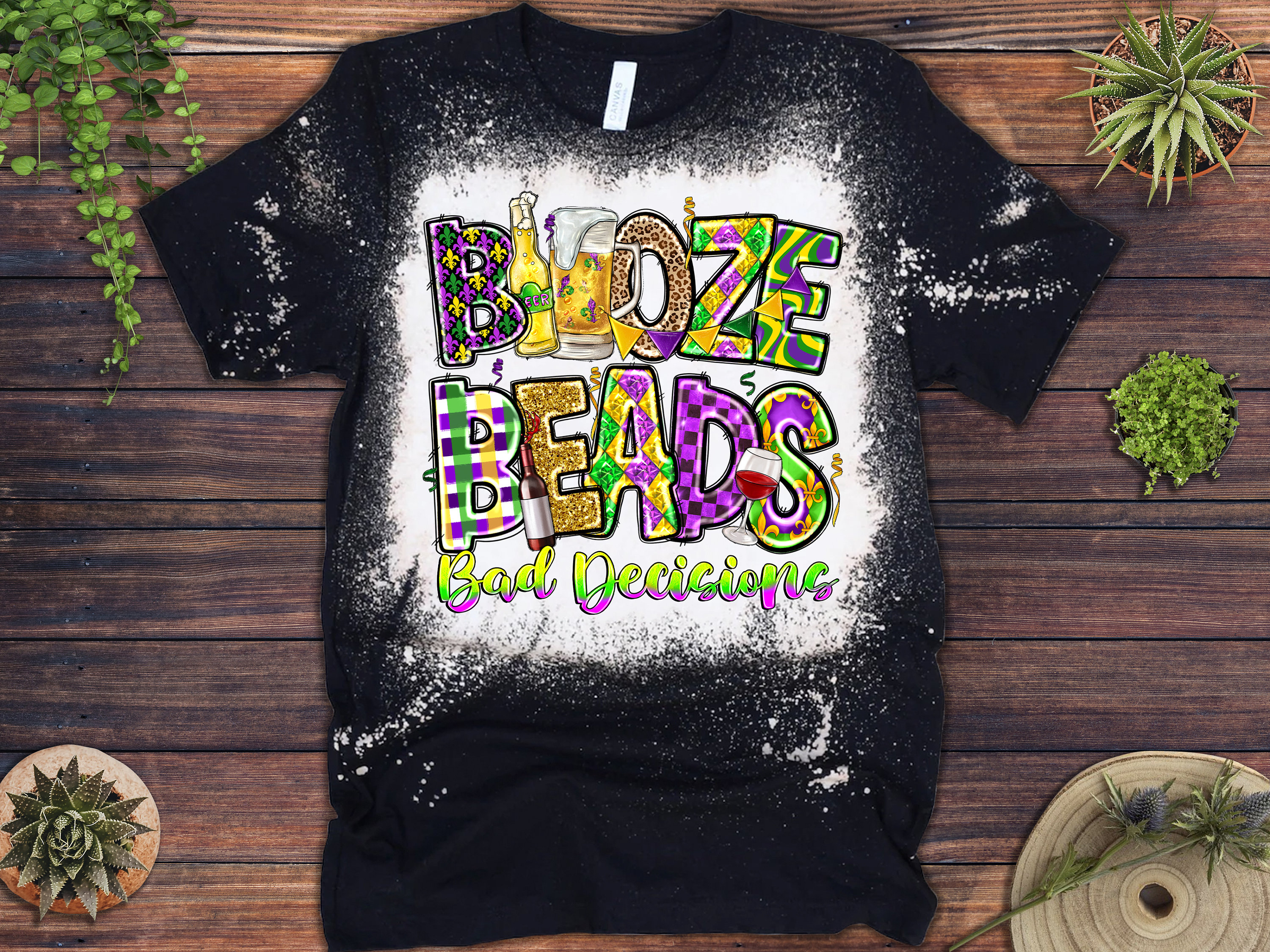 Booze Beads Bad Decisions Png, Mardi Gras Png, Sublimation Design ...