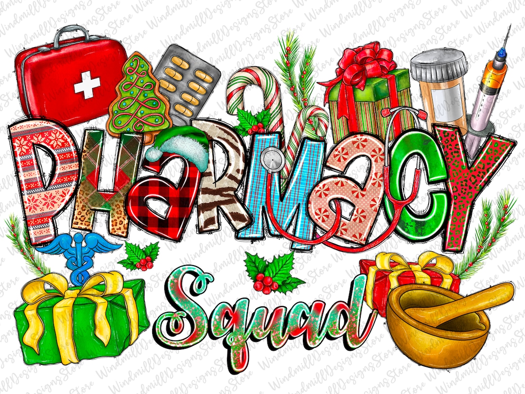 Pharmacy Squad Christmas Png Sublimation Design Download, Christmas Png ...