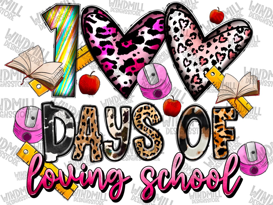 100 Days of Loving School Png, School Children, File Png, 100 Days of ...