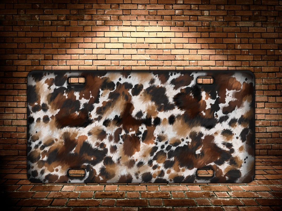 Cowhide License Plate Png , Cowhide Sublimation Design, Western License ...