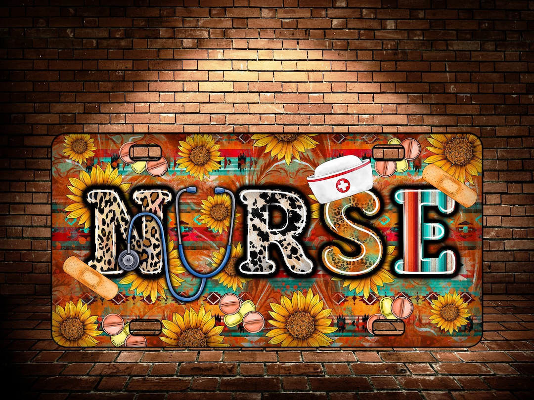 Nurse License Plate Sublimation Design,nurse License Plate,nurse ...