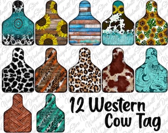 Western Cow Tag Bundle Png Sublimate Designs Bundle Tie Dye - Etsy