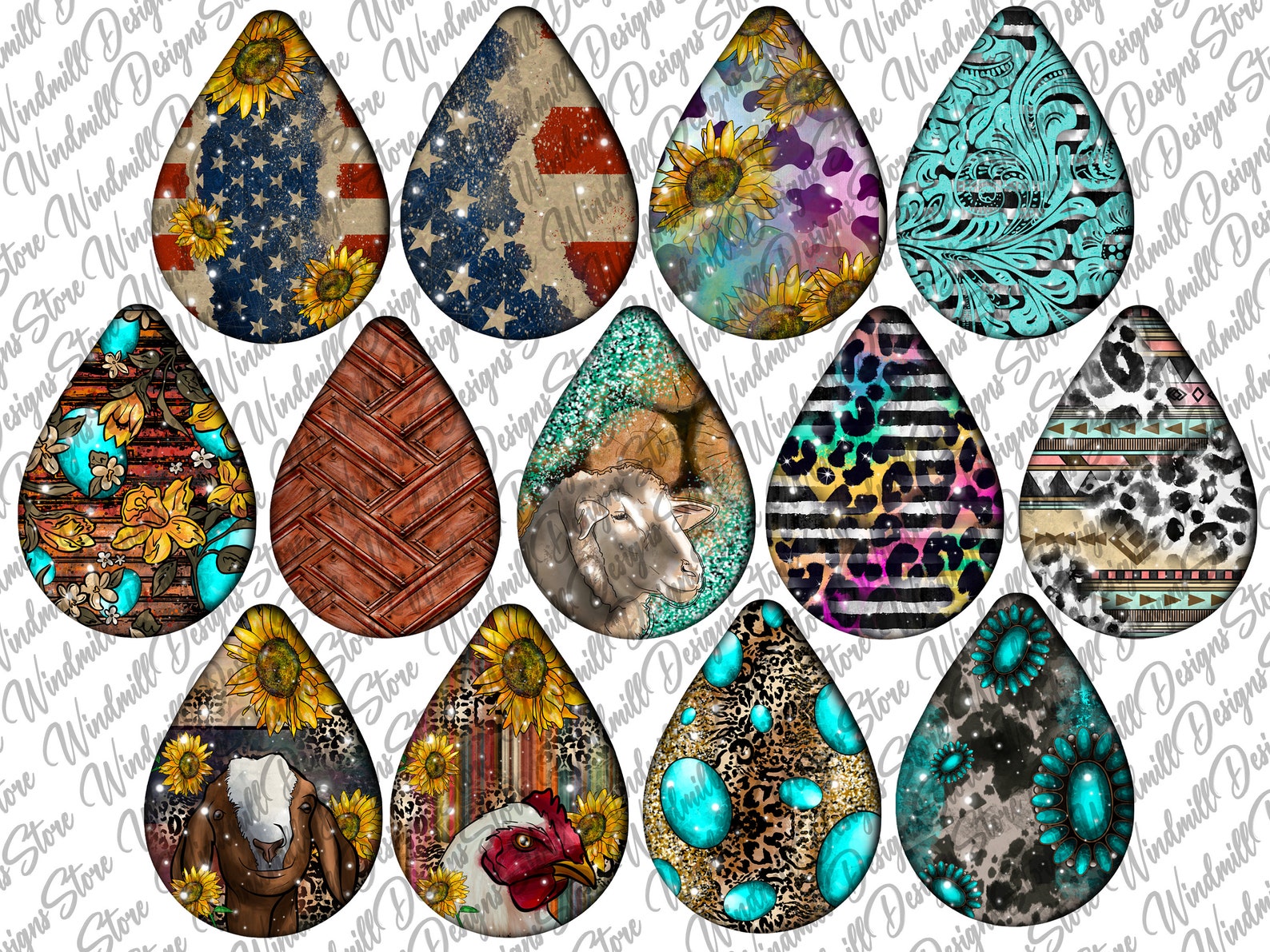 Western Teardrop Earring Country Earring Western Design - Etsy