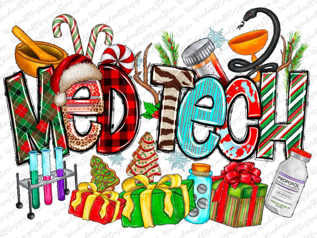 Med Tech Christmas Png, Medical Technician Nurse Life,sublimation, Med ...