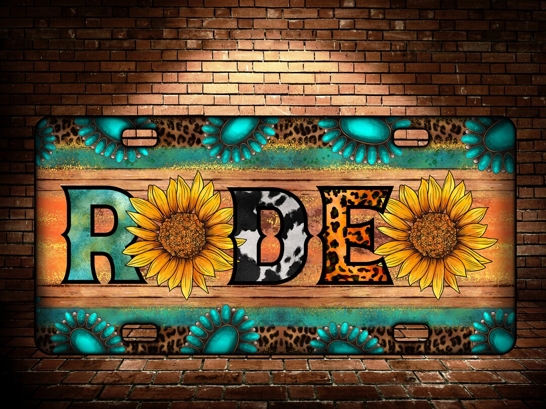 Western Rodeo License Plate Sublimation Design,rodeo License Plate ...