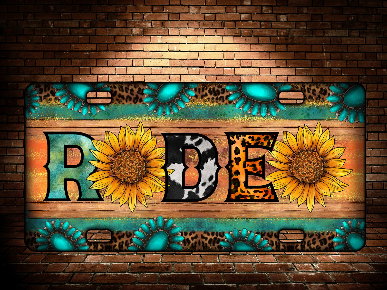Western Rodeo License Plate Sublimation Design,rodeo License Plate ...