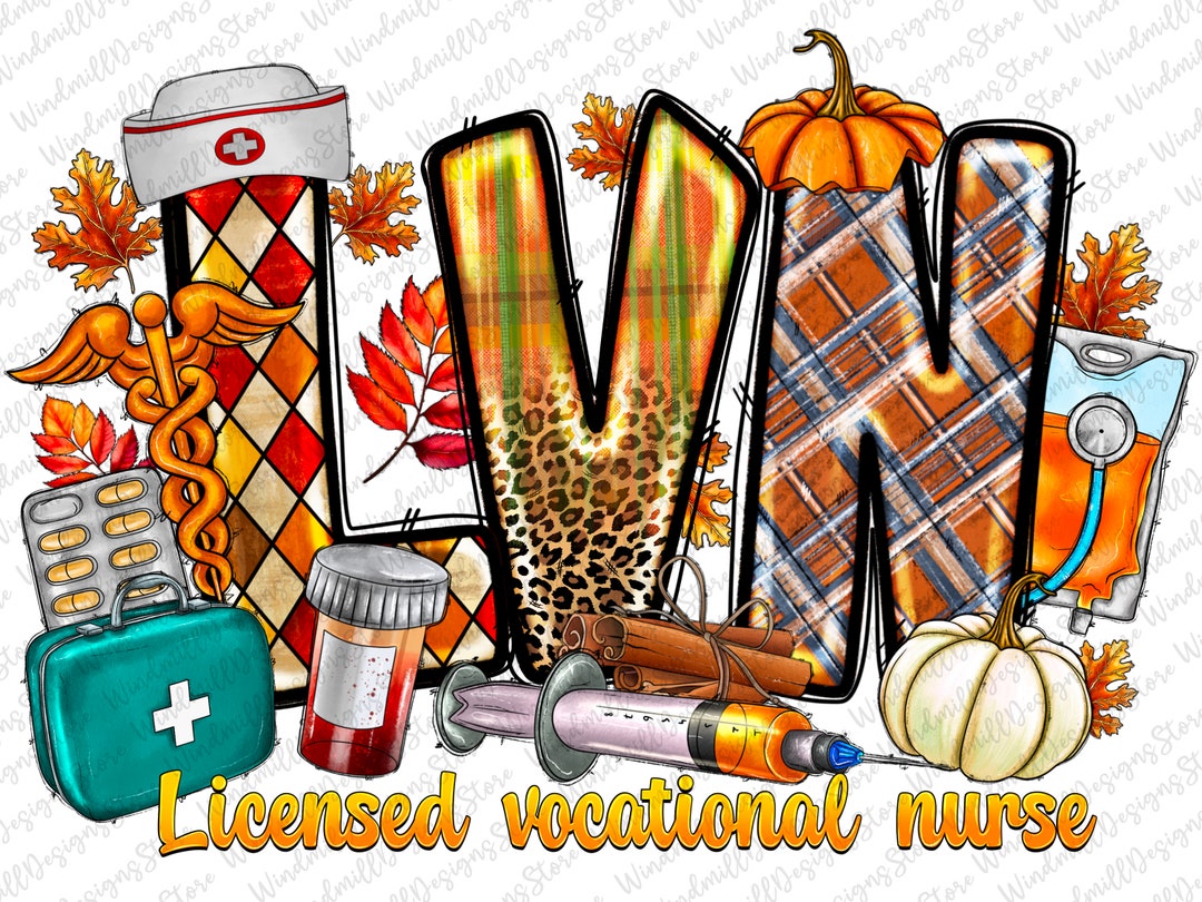 Lvn Nurse Fall Png Nurse Fall Element Png Sublimation Design - Etsy
