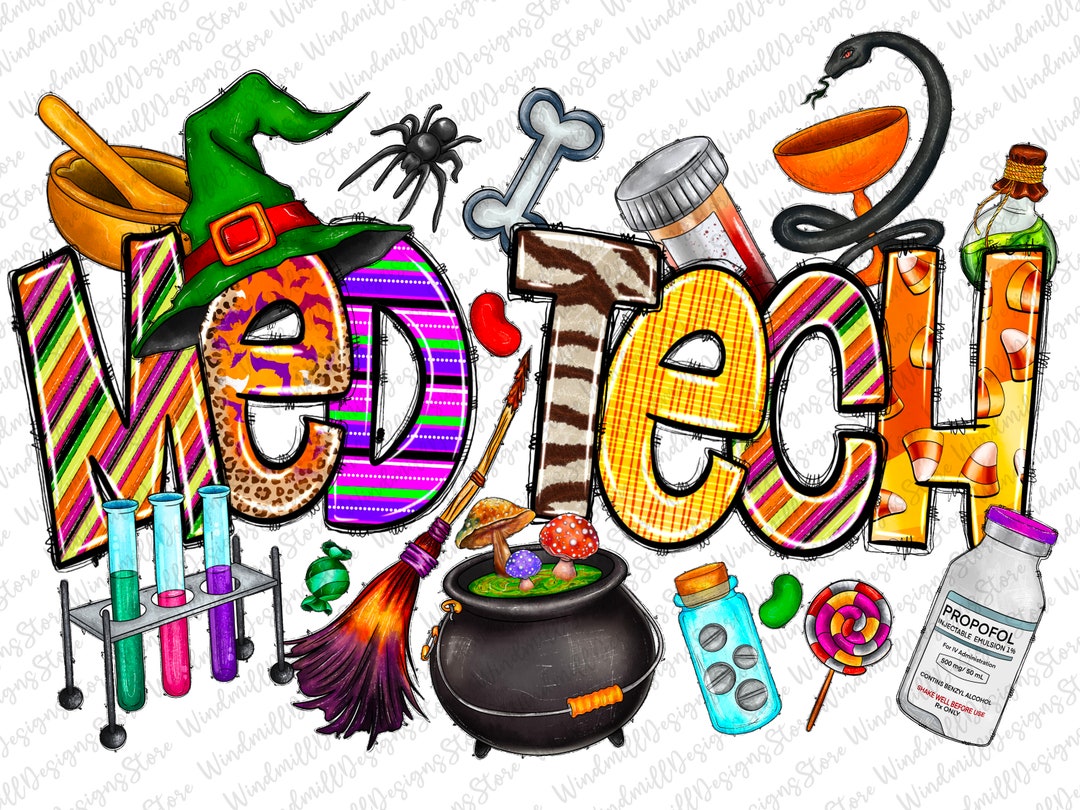 Med Tech Halloween Career Png, Medical Technician Nurse Life ...