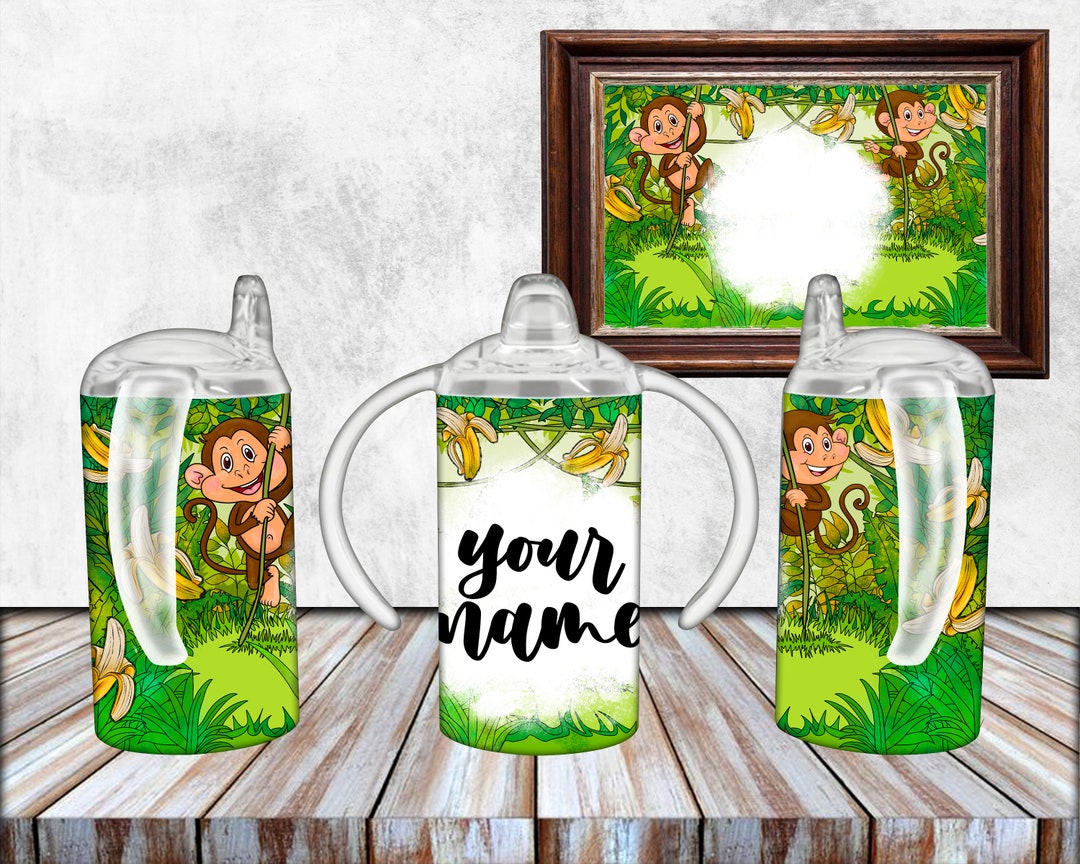 Little Monkey Sippy Cup Sublimation Design,monkey 12oz Sublimation ...