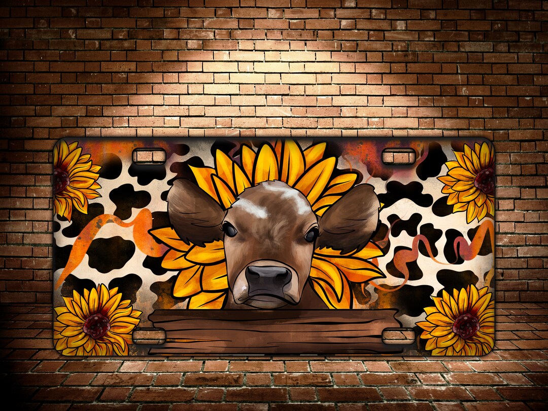 Western Cow License Plate Png Sublimation Design, Cow License Plate Png ...