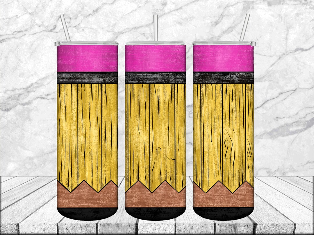 Pencil Tumbler, 20oz Skinny Tumbler Sublimation Designs Teacher Tumbler ...