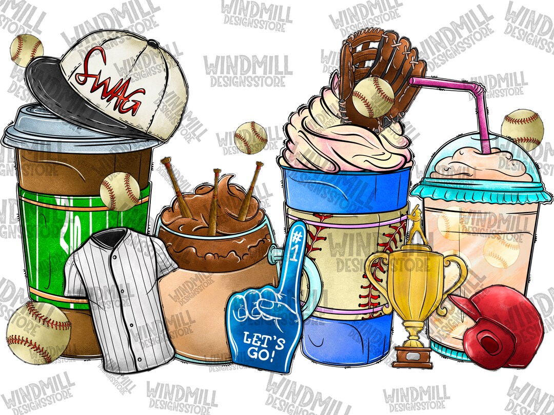 Baseball Coffee Cups Png Sublimation Design Download, Baseball Png ...