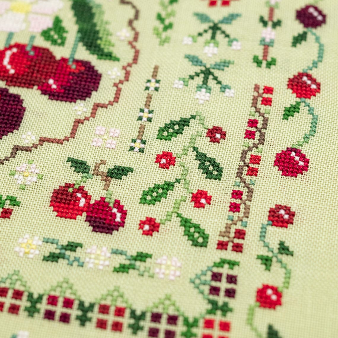 Digital Cross Stitch Pattern “cherry Summer” Owlforest - Etsy