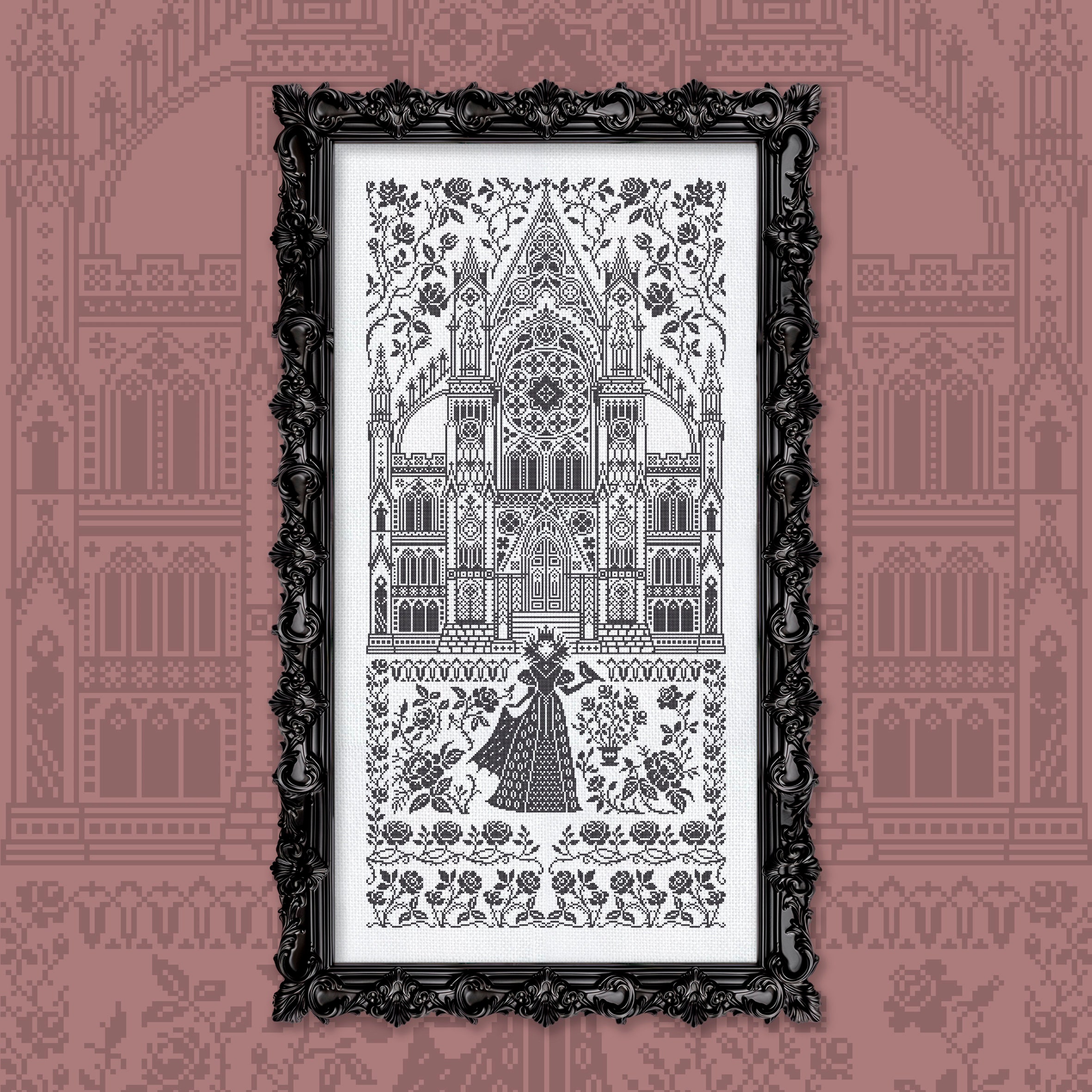 Digital Cross Stitch Pattern “black Roses” Owlforest - Etsy