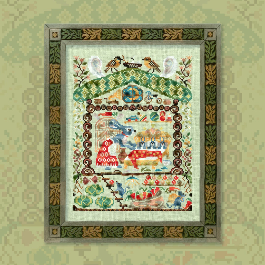 Digital Cross Stitch Pattern forest Houses. the Hare Family Owlforest ...
