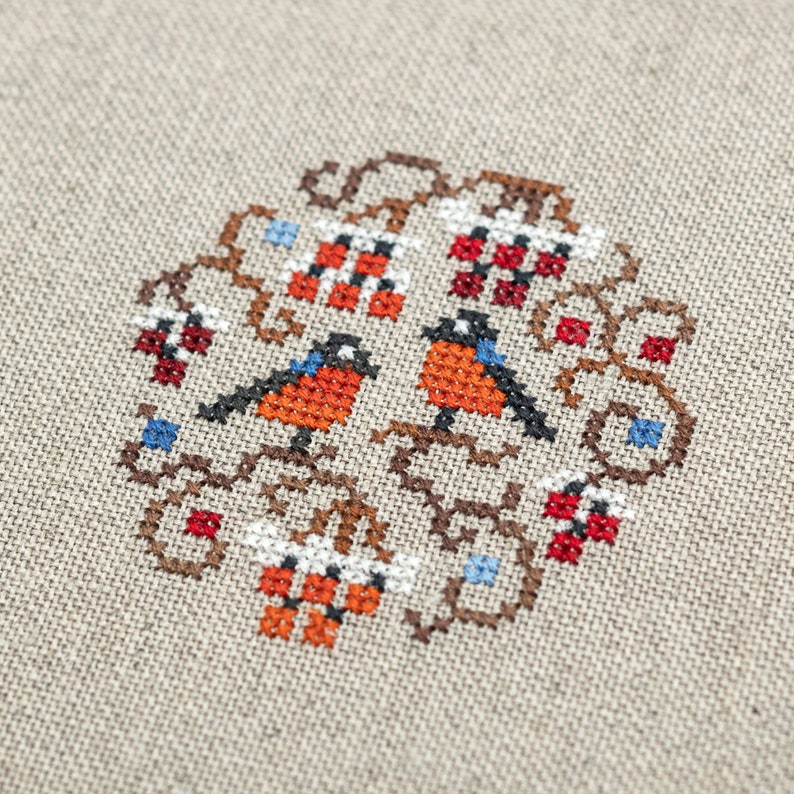Digital Cross Stitch Ornaments Patterns “ Winter Birds” Owlforest - Etsy