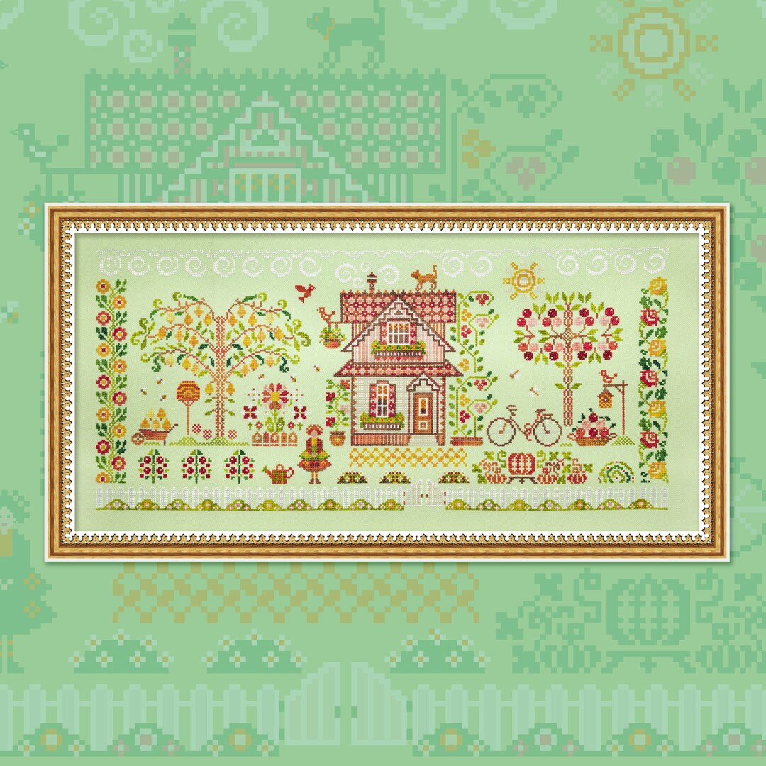 Digital Cross Stitch Pattern “summer Cottage” Owlforest - Etsy