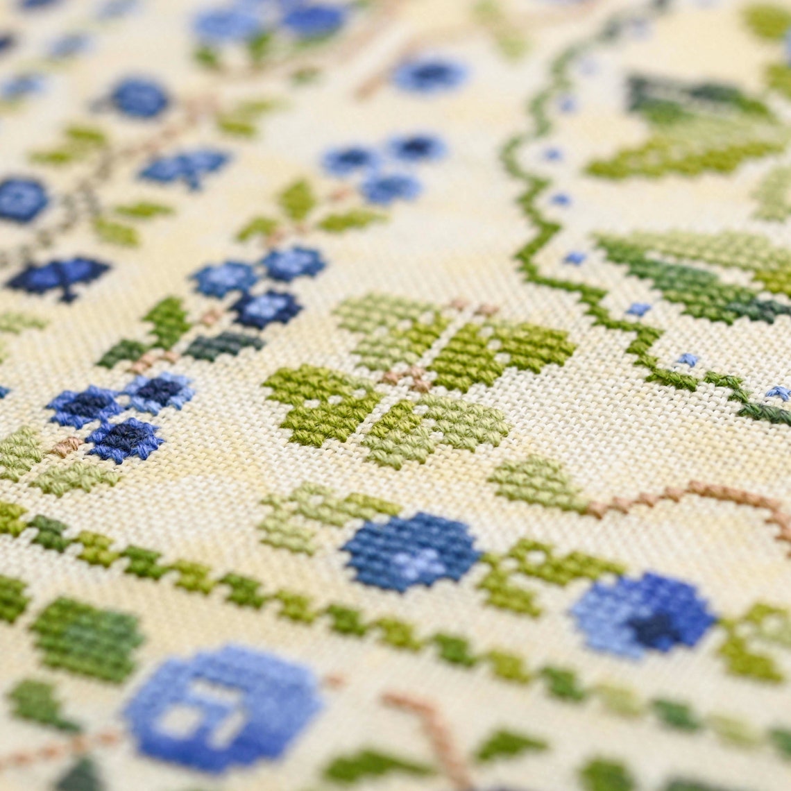 Digital Cross Stitch Pattern “blueberry Summer” Owlforest - Etsy