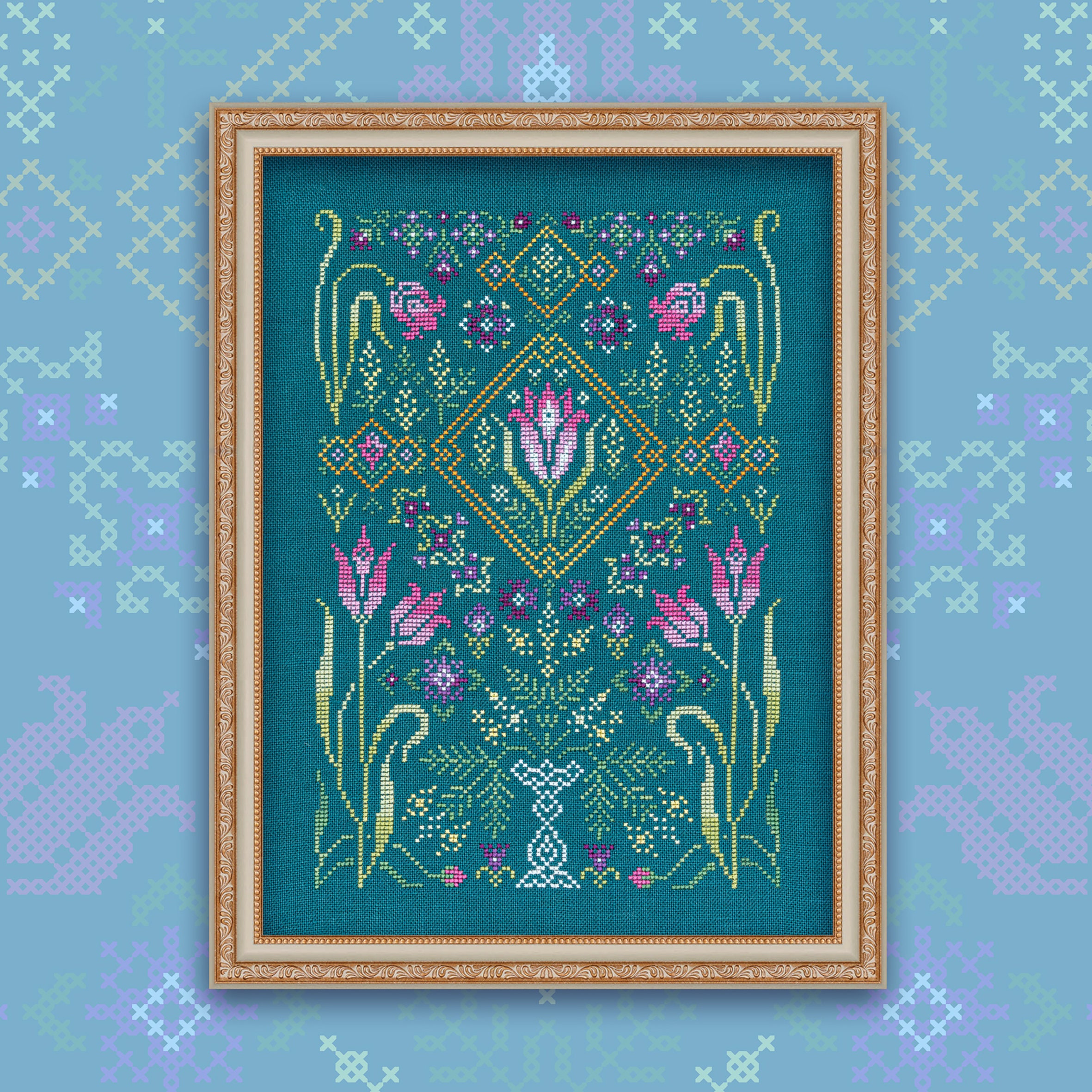 Digital Cross Stitch Pattern tulips Owlforest - Etsy