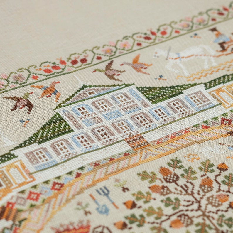 Digital Cross Stitch Pattern “noble Country Estate” Owlforest - Etsy