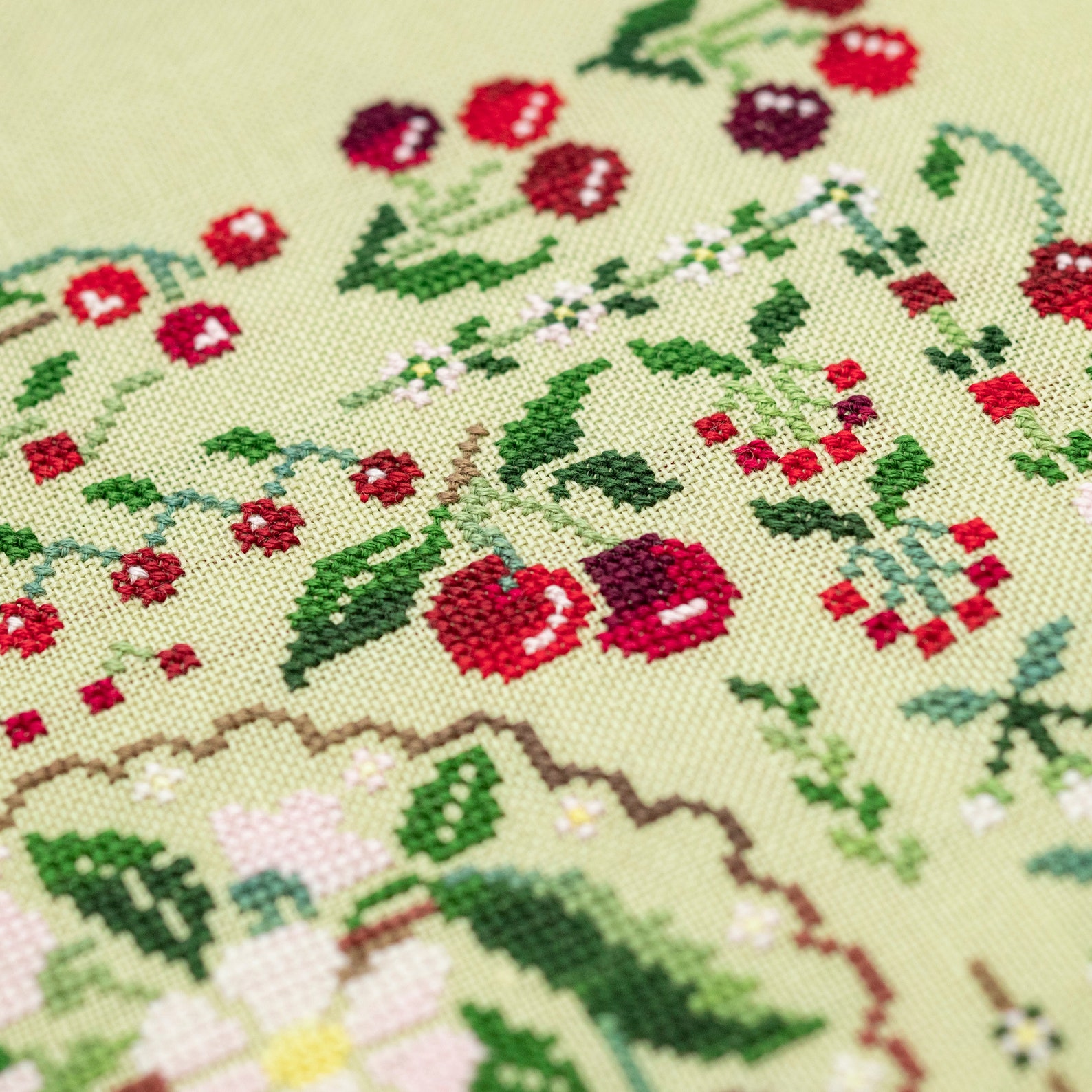 Digital Cross Stitch Pattern “cherry Summer” Owlforest - Etsy