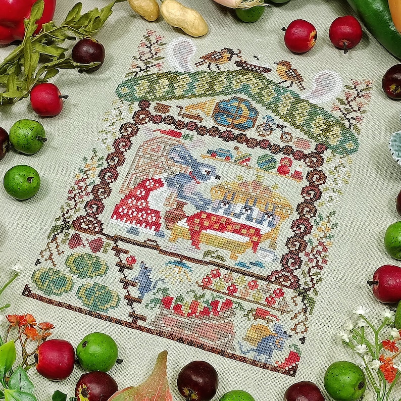 Digital Cross Stitch Pattern forest Houses. the Hare Family - Etsy