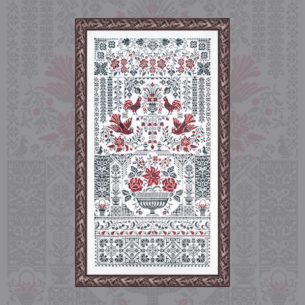 Red Sampler - Etsy