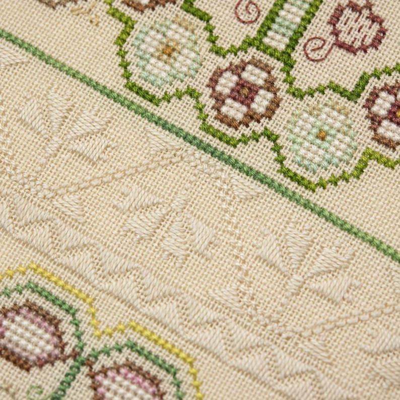 Digital Cross Stitch Pattern “english Band Sampler” Owlforest - Etsy