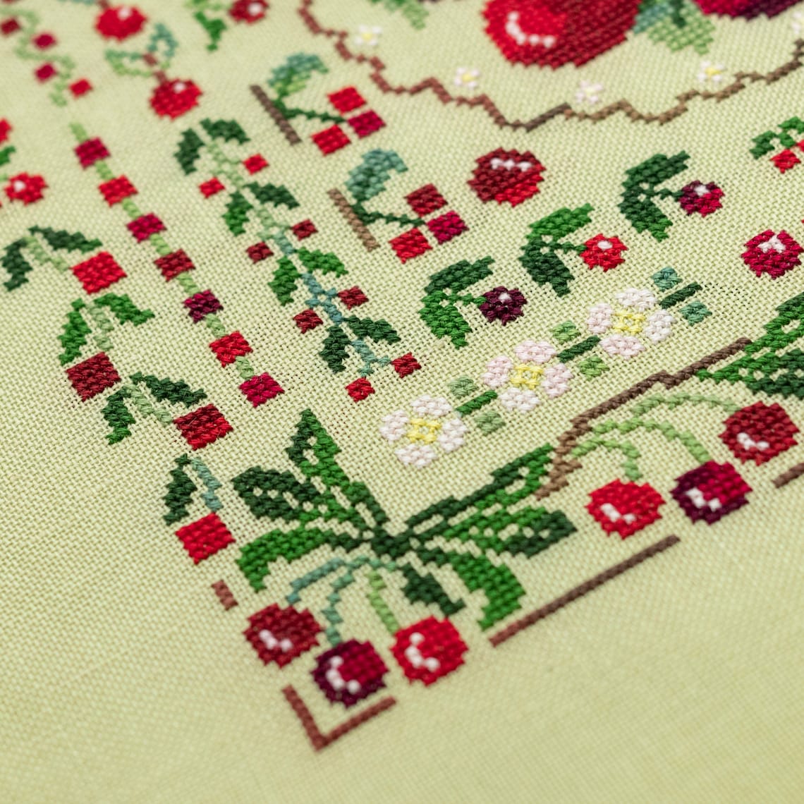 Digital Cross Stitch Pattern “cherry Summer” Owlforest - Etsy
