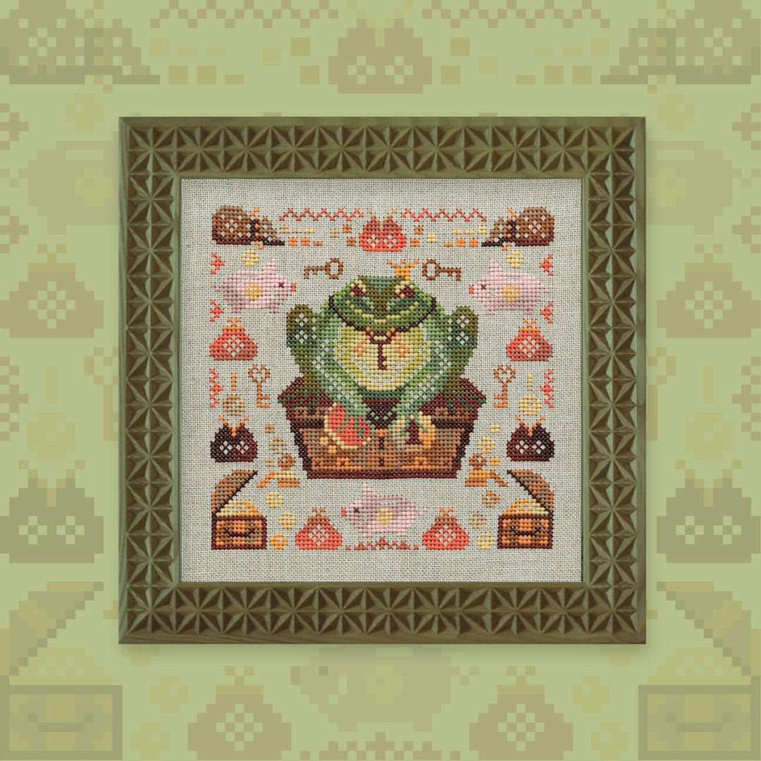 Digital Cross Stitch Pattern “thrifty Toad” Owlforest - Etsy