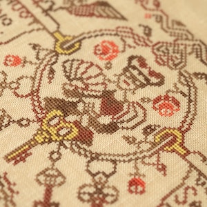 Digital Cross Stitch Pattern “under Lock and Key Sampler” Owlforest - Etsy