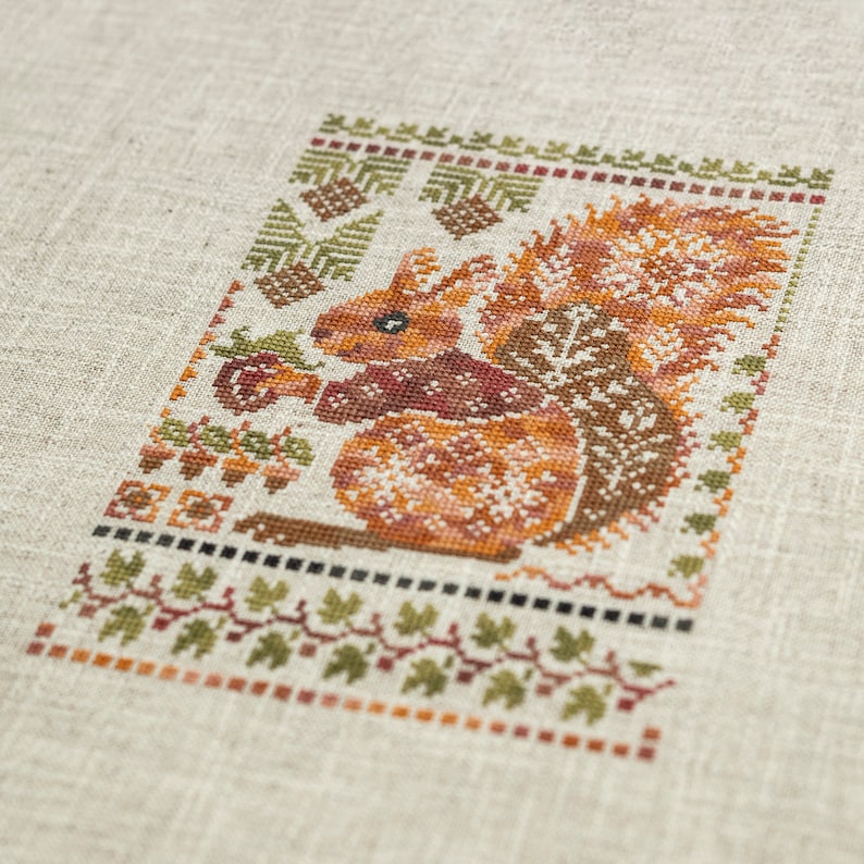 Digital Cross Stitch Pattern “squirrel” Owlforest - Etsy