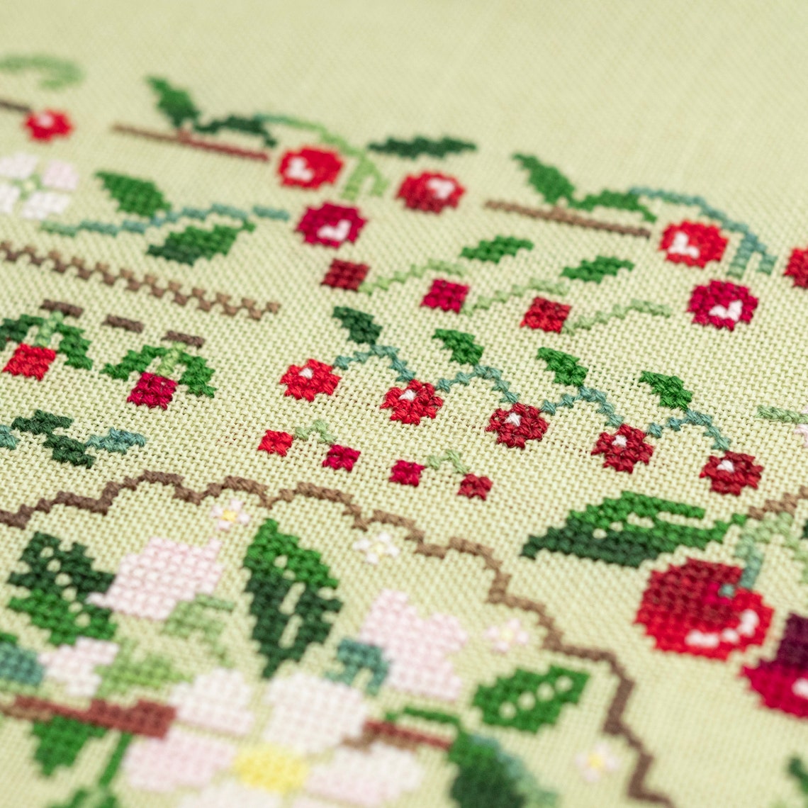 Digital Cross Stitch Pattern “cherry Summer” Owlforest - Etsy