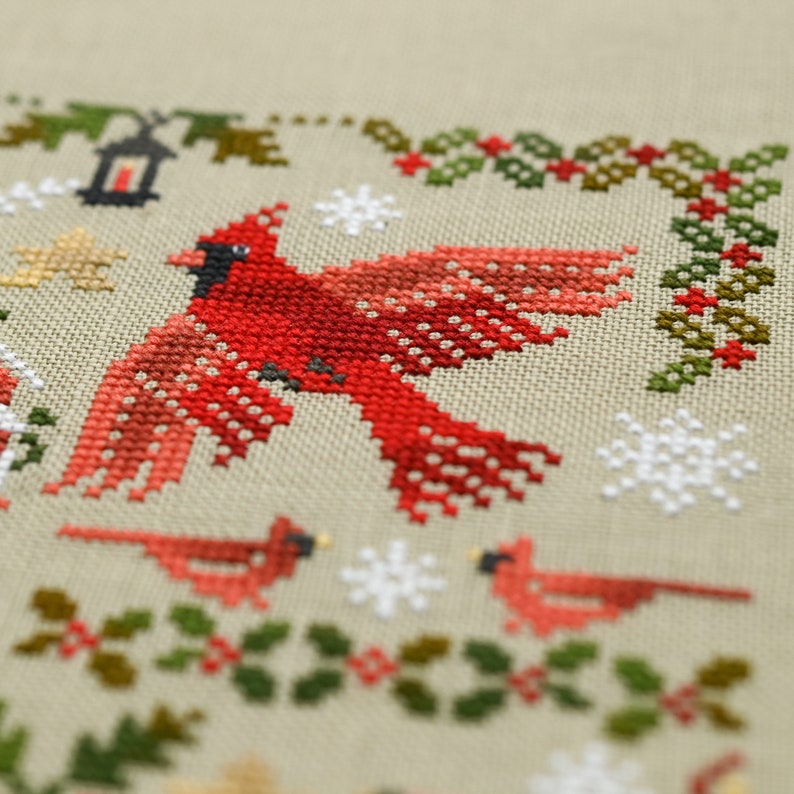 Digital Cross Stitch Pattern red Cardinals Owlforest - Etsy