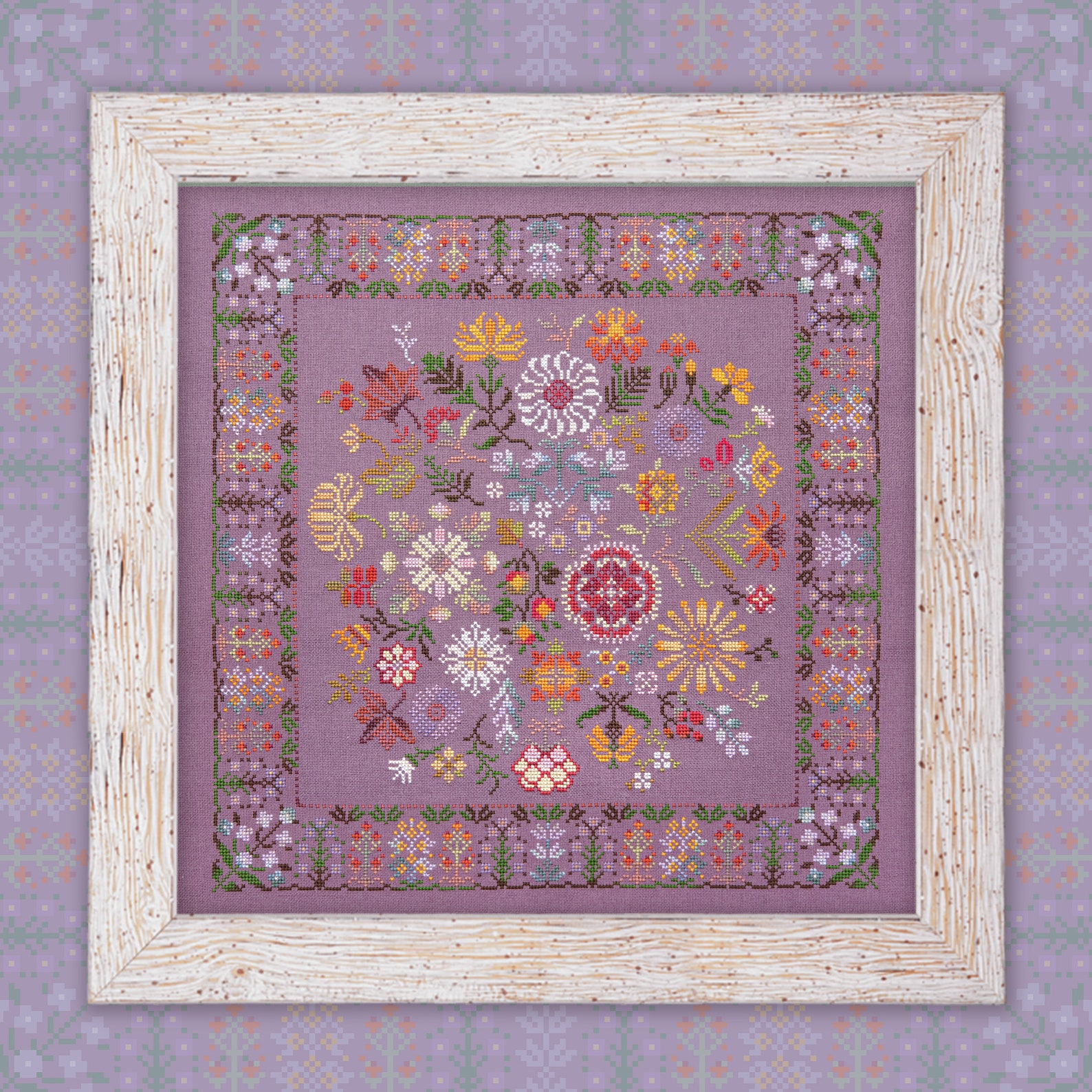 Digital Cross Stitch Pattern autumn Flowers Owlforest - Etsy