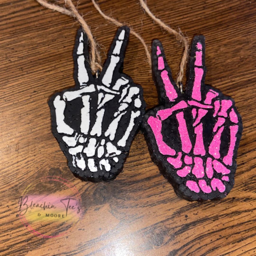 Skull Peace Sign Car Freshie, Pink Car Freshie, Car, Freshie, Skull ...