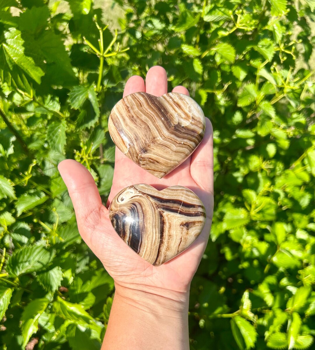 Natural Chocolate Calcite Heart Carving-choose Your Own - Etsy
