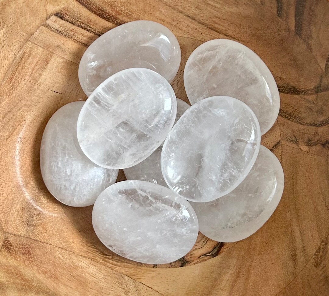 Clear Quartz Palm Stone, Quartz Palm Stone, Palm Stone, Crystal Palm ...