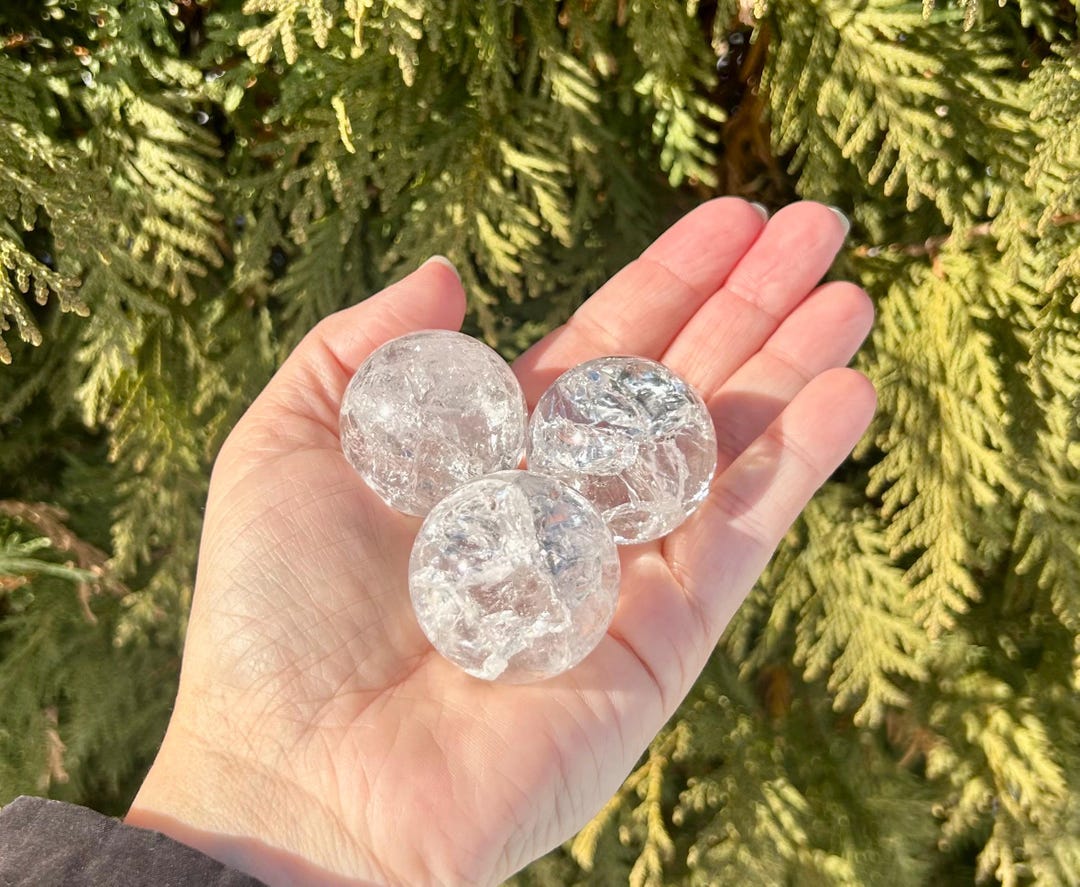 Natural Crackle Quartz Mini Sphere - Etsy