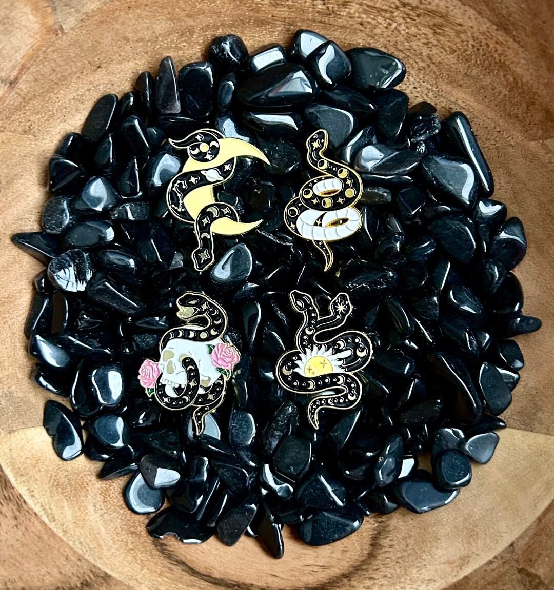 Celestial Snake Enamel Pin, Snake Enamel Pin, Floral Snake Enamel Pin ...