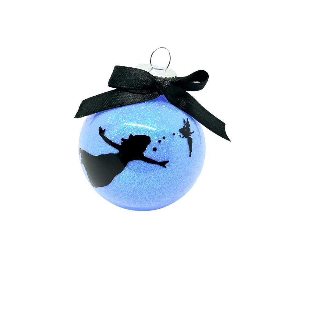 Wendy & Tinkerbell Christmas Tree Hanging Round Ball Glass Glitter ...