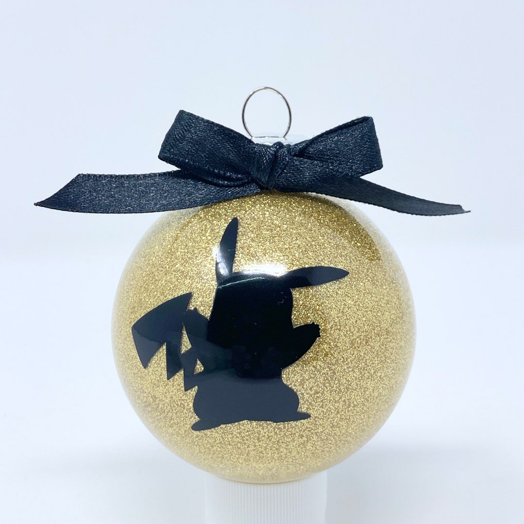 Christmas Round Glass Glitter Pokemon Pikachu Ornament Holiday ...
