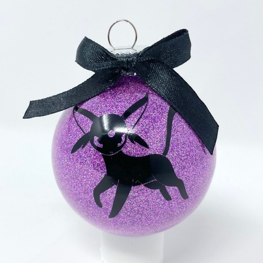 Christmas Glass Round Glitter Pokemon Espeon Ornament - Etsy