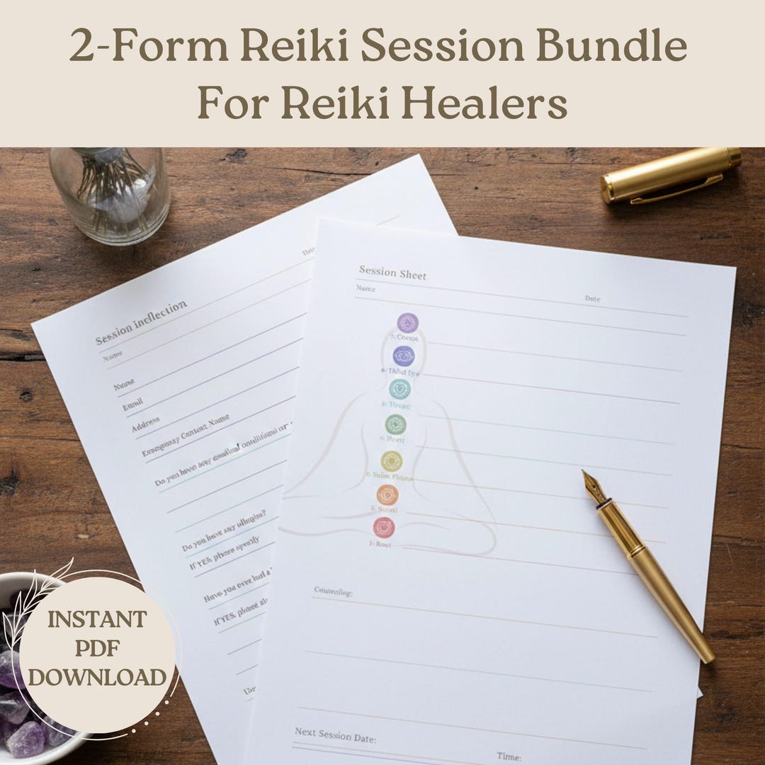 Reiki Healer Session Forms: Digital Download 2 Forms PDF, Useful ...