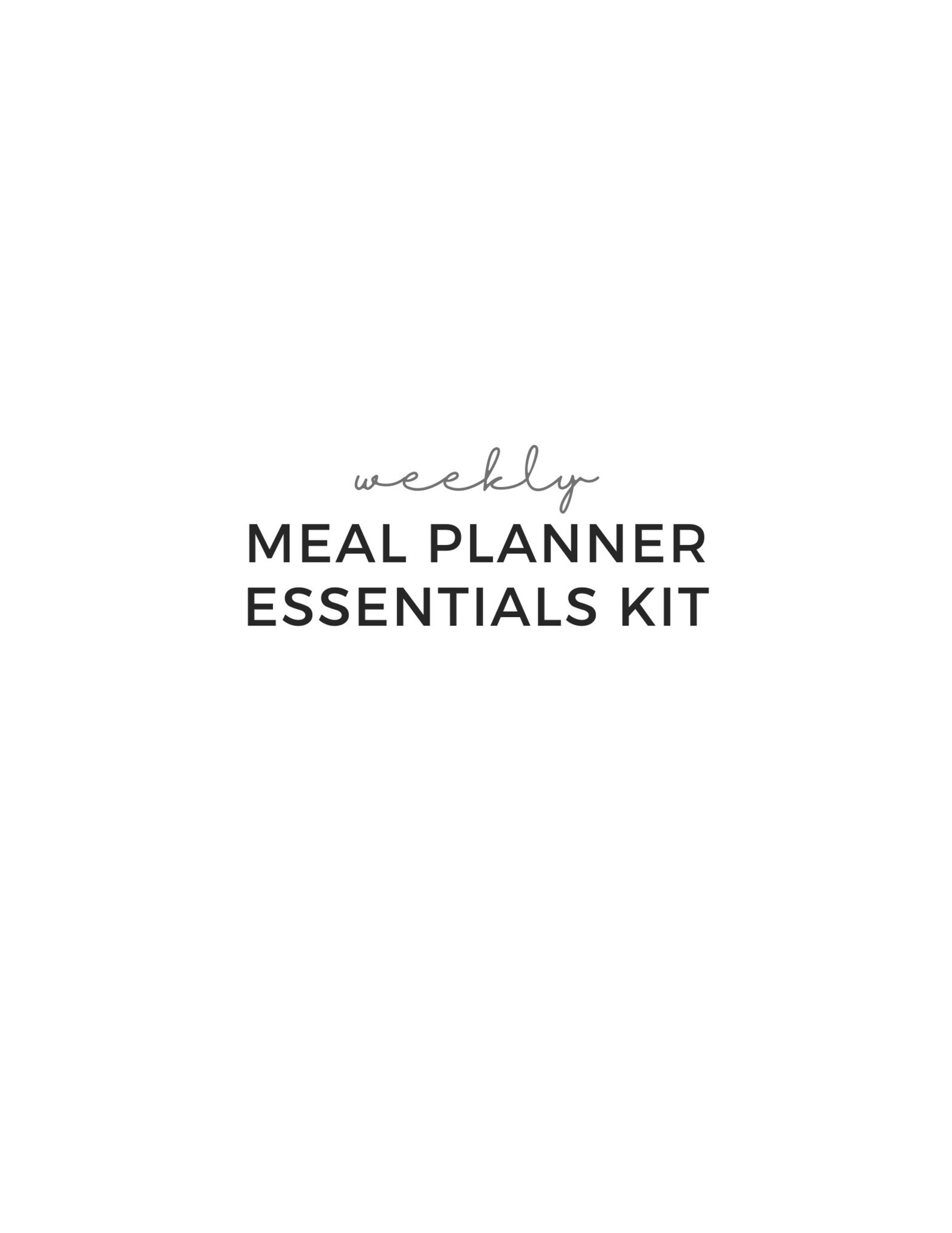 Weekly Planner Meal Plan Printable Planner Weekly Meal Planner Weekly ...