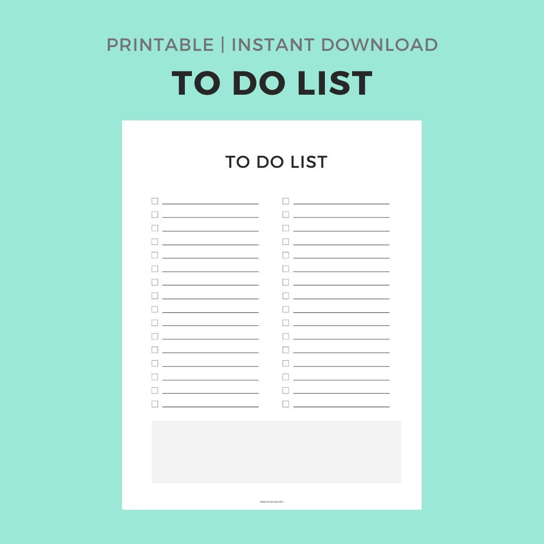 TO DO LIST With Checkboxes and Notes Section! - Etsy