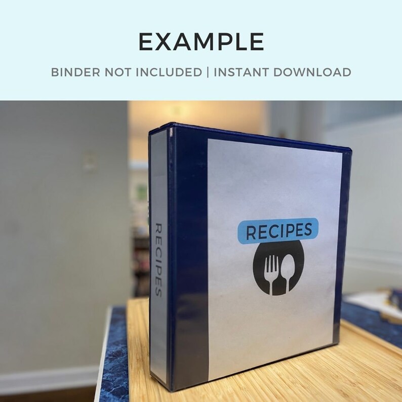 RECIPE BINDER Kit, Recipe Card, Printable, Instant Download of 47 Pages ...