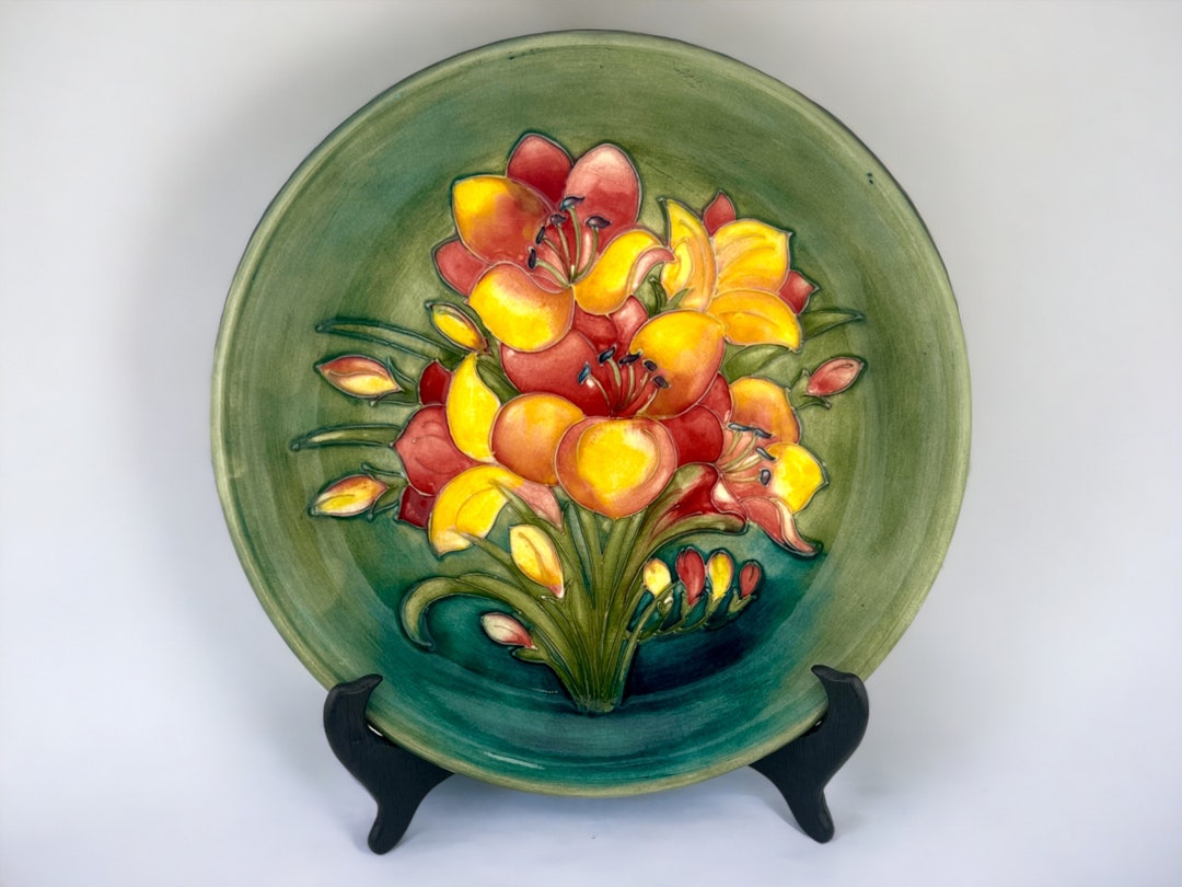 Signed Walter Moorcroft Plate - Freesia Pattern, 1947 - 1953 - Etsy