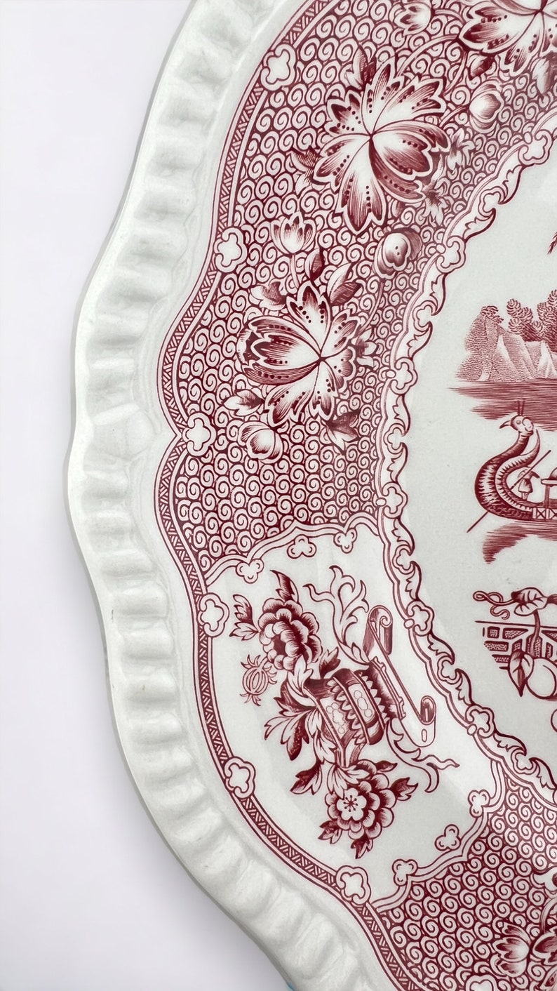Spode the Archive Collection, Regency Series "pagoda" Cranberry Dinner ...